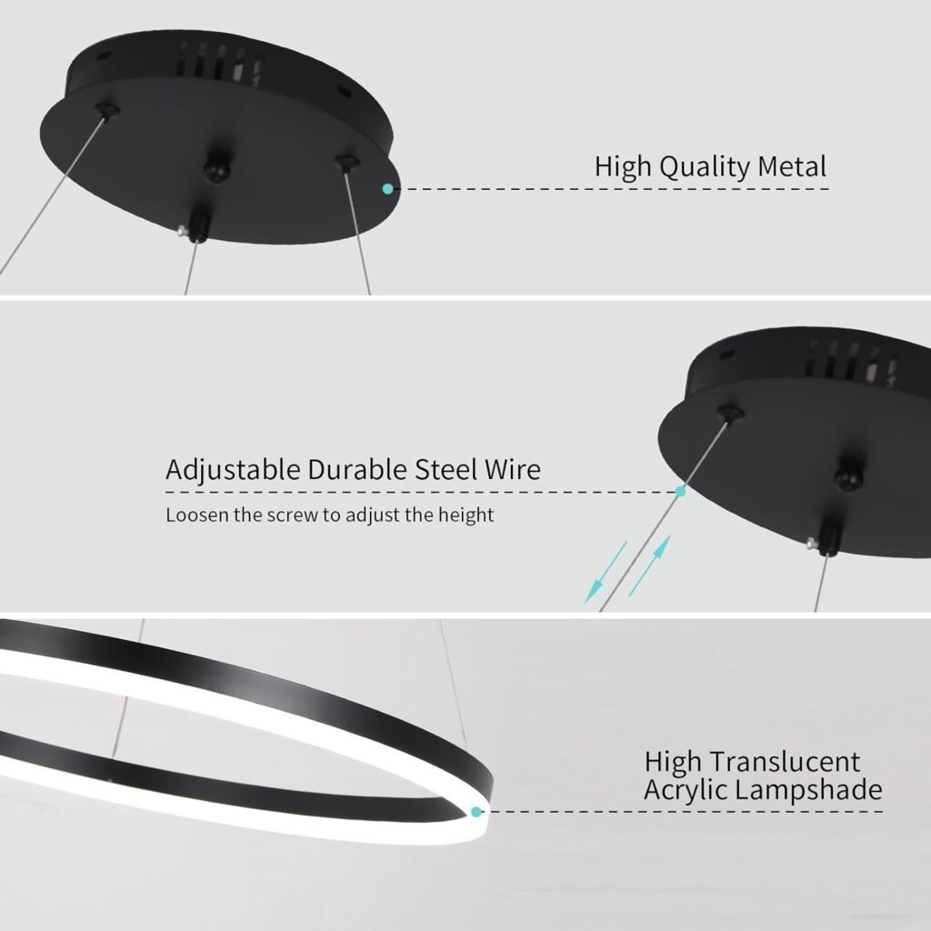 Buy Modern LED Ring Chandelier Light with Remote Control in Dubai
